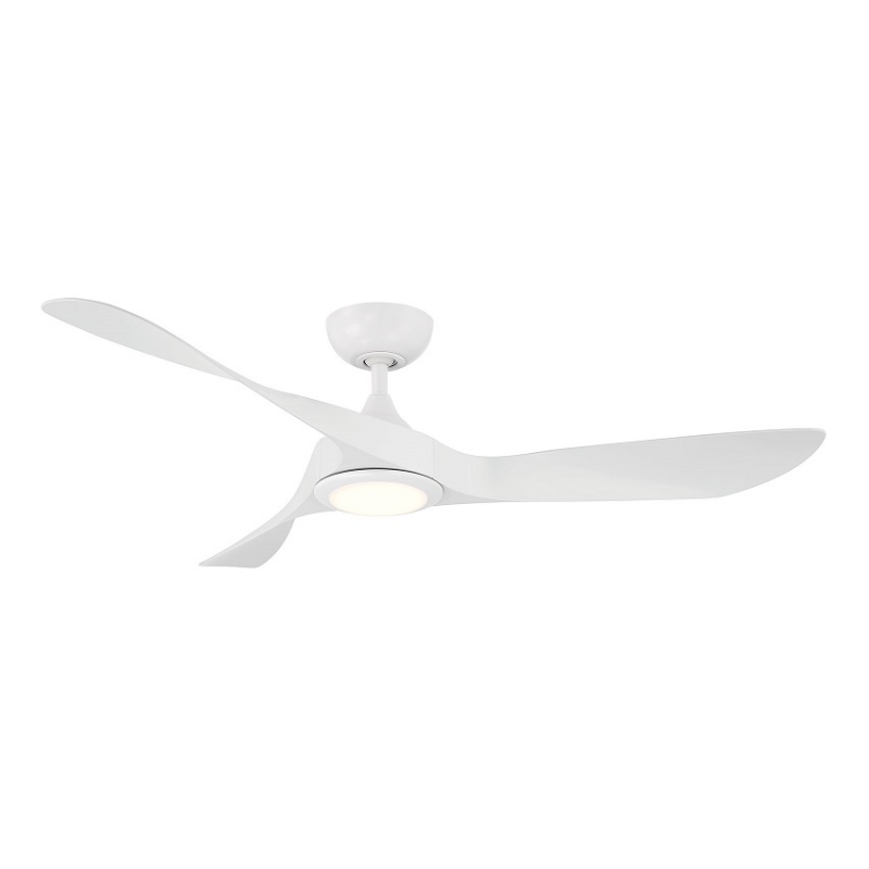 WAC F-074L Swirl 54" Outdoor Smart Ceiling Fan with LED Light Kit, 4CCT ...