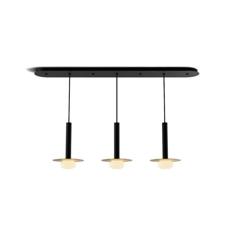 Koncept CMP-L3-S-12 Combi LED Pendant, Metal Plate with Frosted Glass ...