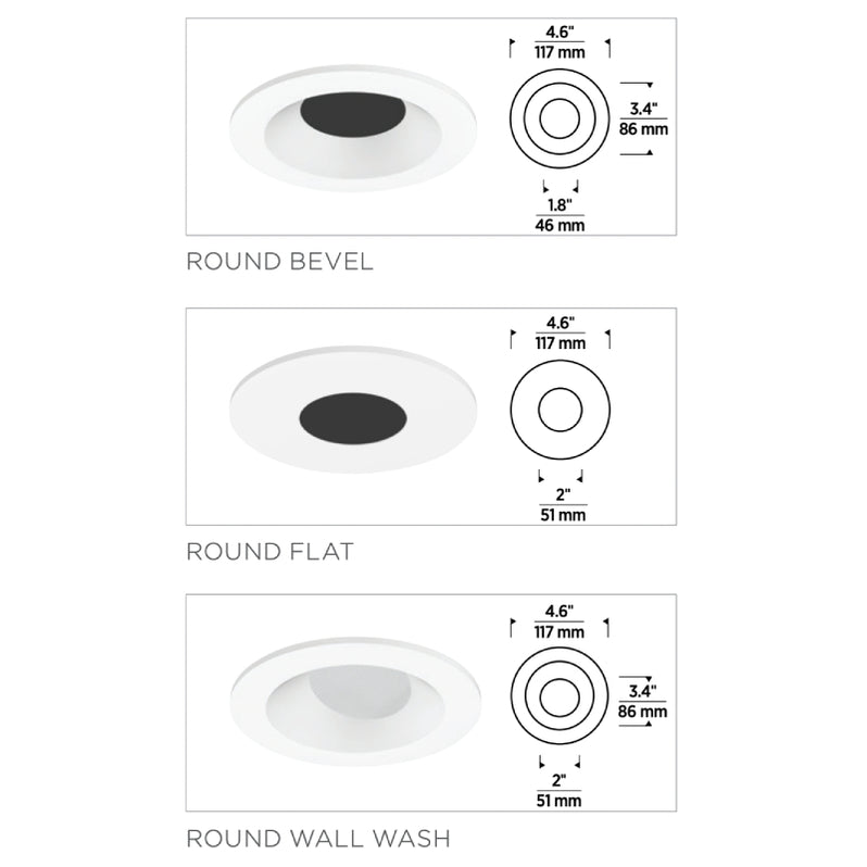 Entra EN3R 3" LED Adjustable Downlight Round Trim, Flanged | EN3RFB-OW ...