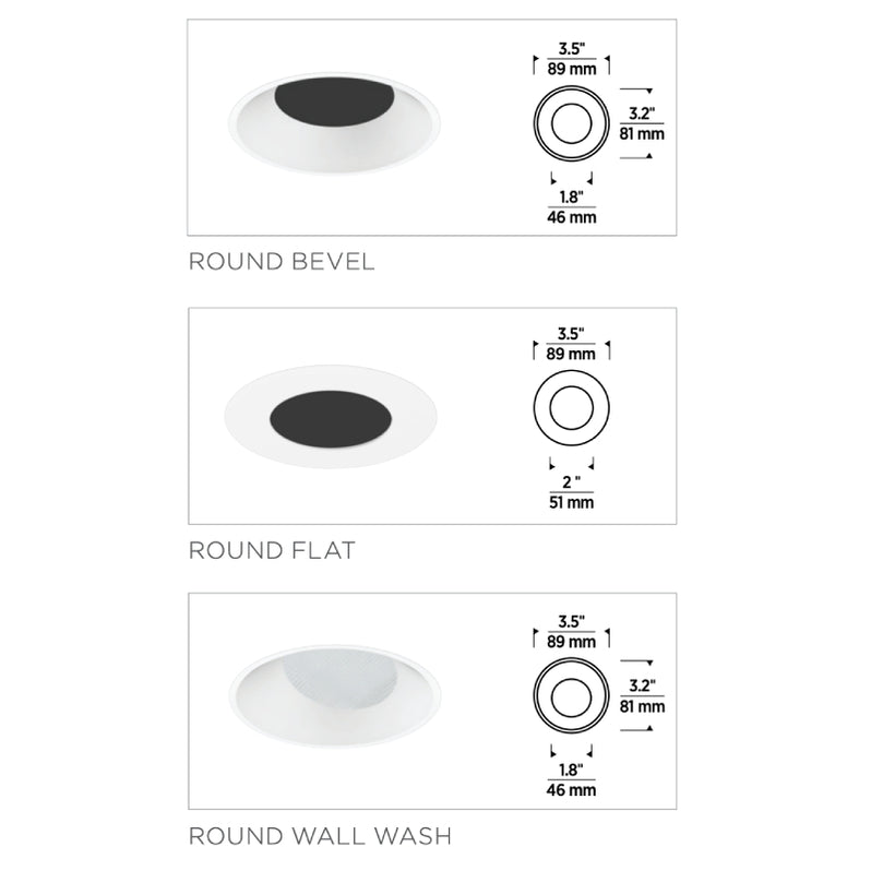 Entra EN3R 3" LED Adjustable Downlight Round Trim, Flangeless | EN3RLB ...
