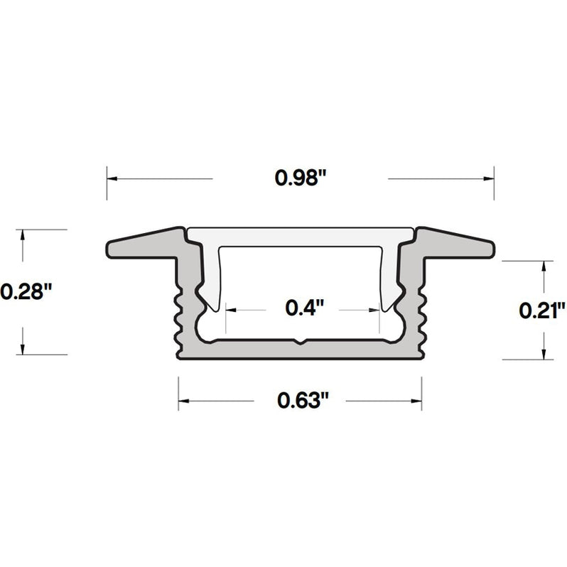 Core ALP20R Slim Recessed Mount LED Profile - 48 Inches | ALP20R-49-FR ...